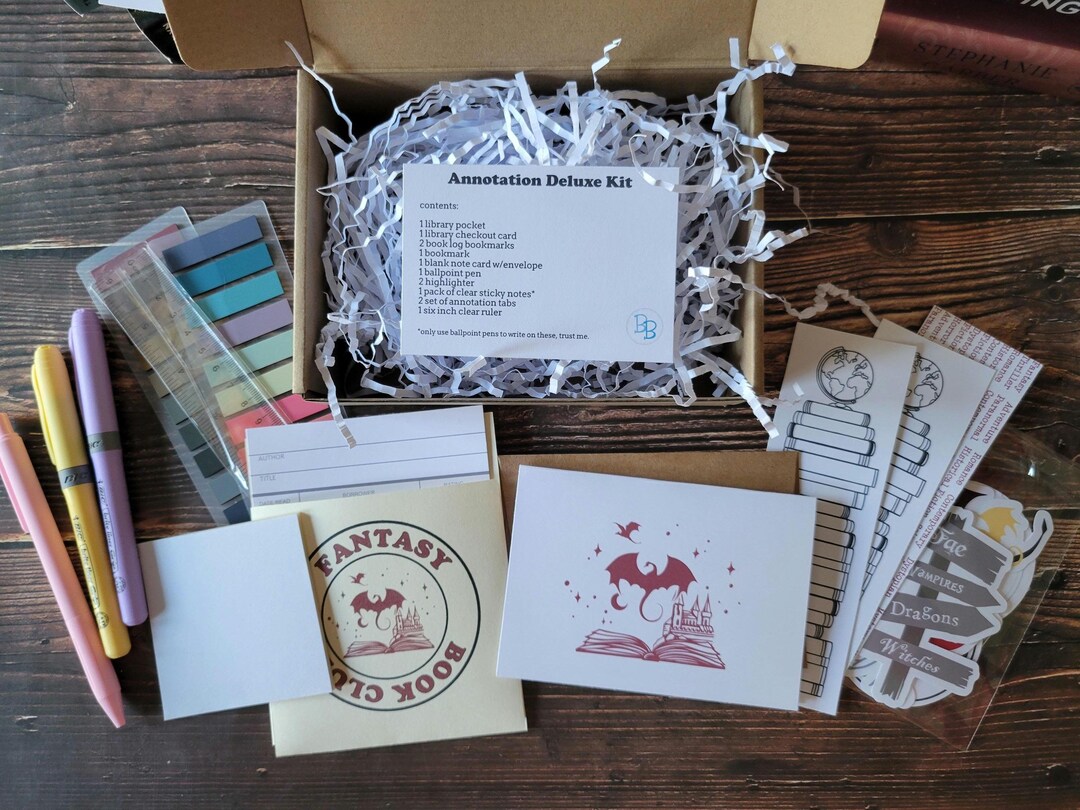 Fantasy Book Club Annotation Kit Gift Box - Etsy
