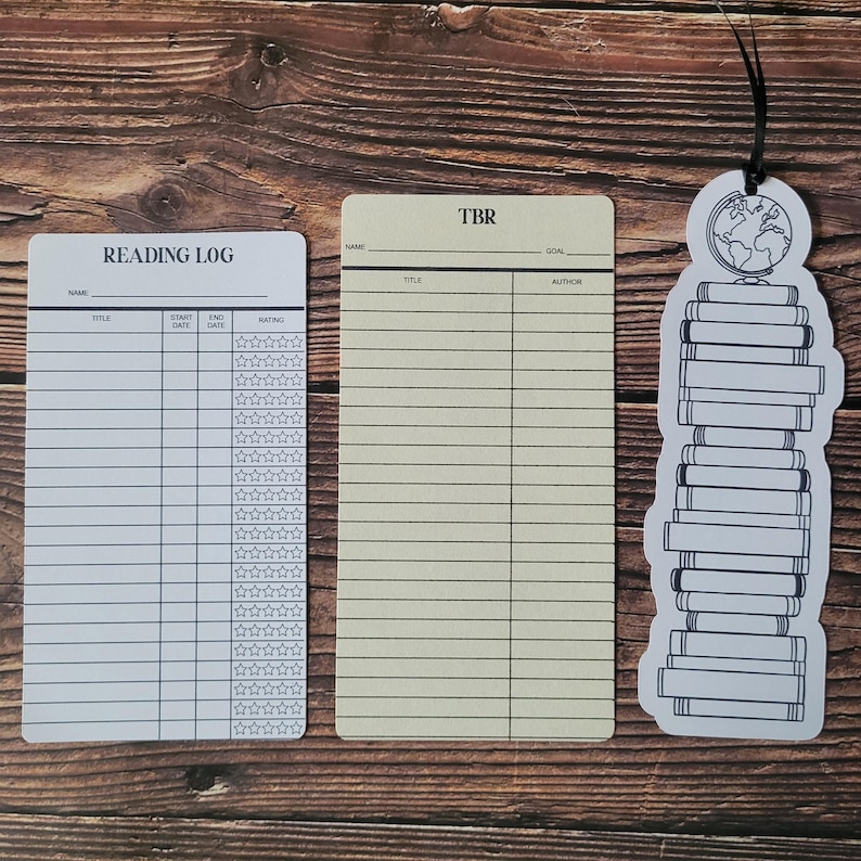 Reader Gift Bundle | TBR Card | Reader Log | Bookmark - Etsy