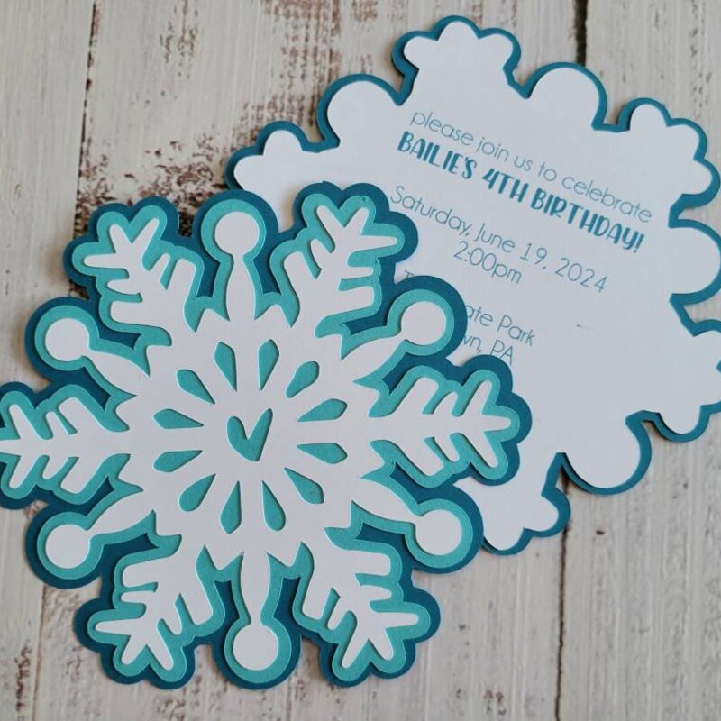 Snowflake Birthday Invitation - Etsy