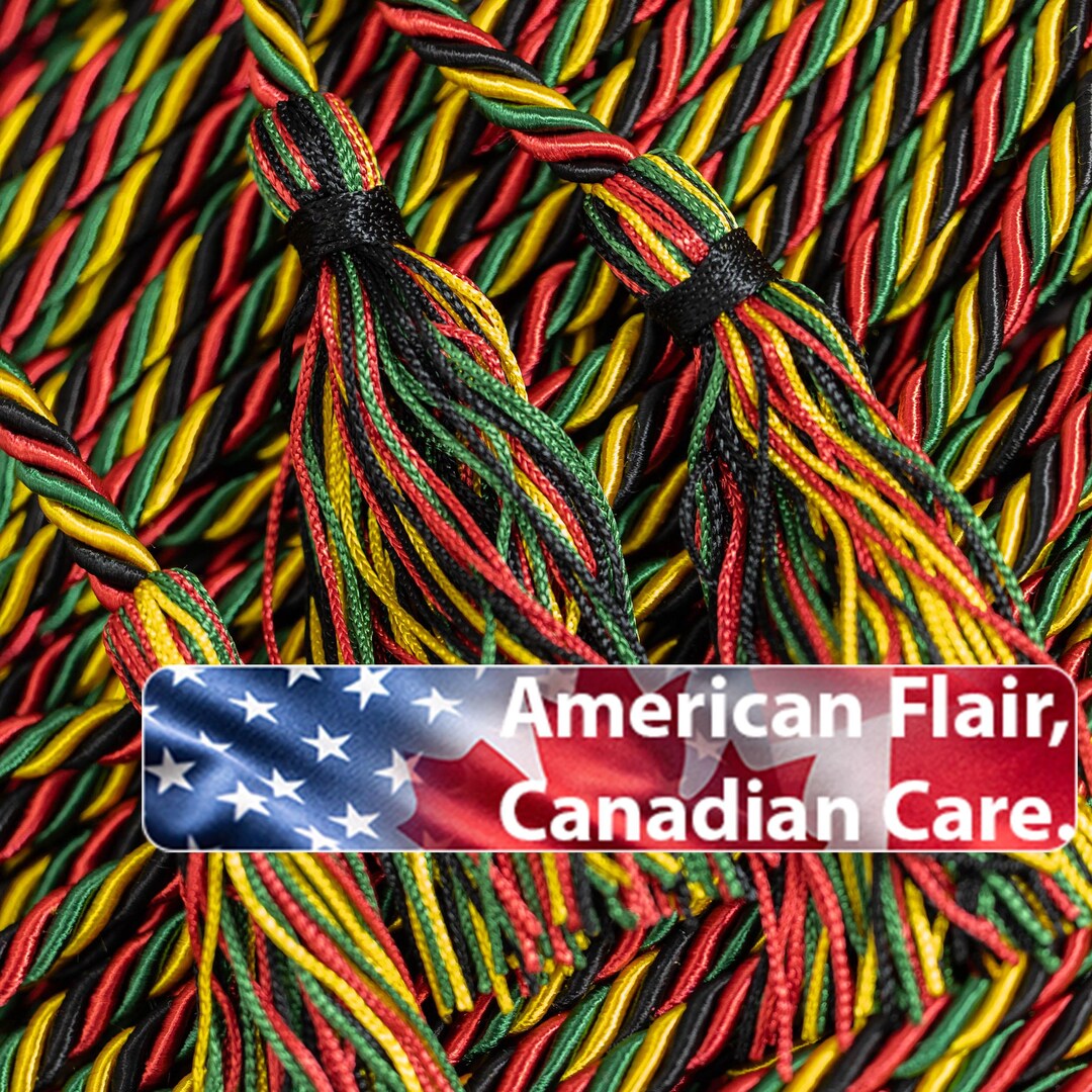 Kente Overcomer Color - Black, Gold, Green, Red Graduation Honor Cord ...
