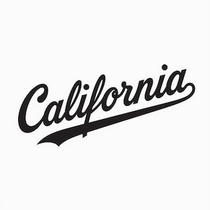 California Retro Script SVG Logo | Vintage Baseball Style State ...