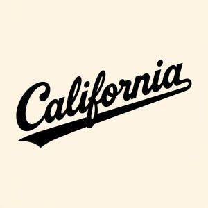 California Retro Script SVG Logo | Vintage Baseball Style State ...