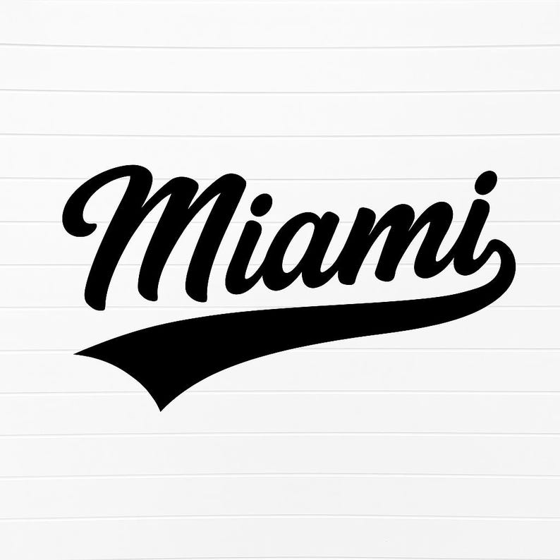 Miami Retro Collegiate Font SVG: Vintage Sports Logo (digital Download ...
