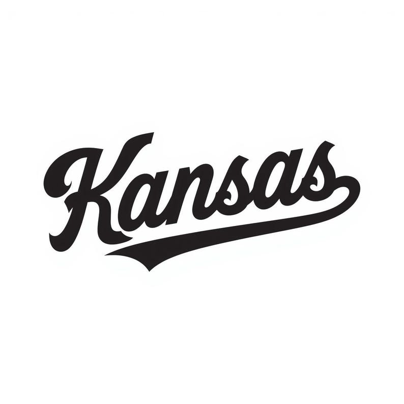 Kansas Retro Script SVG Logo | Vintage Athletic State Typography ...
