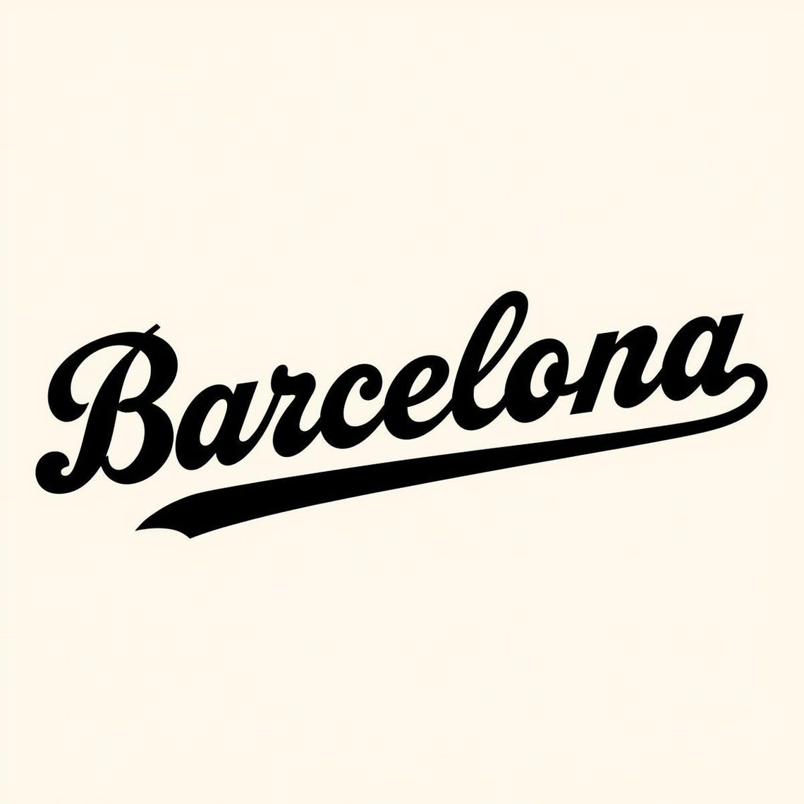 Barcelona Retro Script SVG Logo | Vintage City Typography | Baseball ...