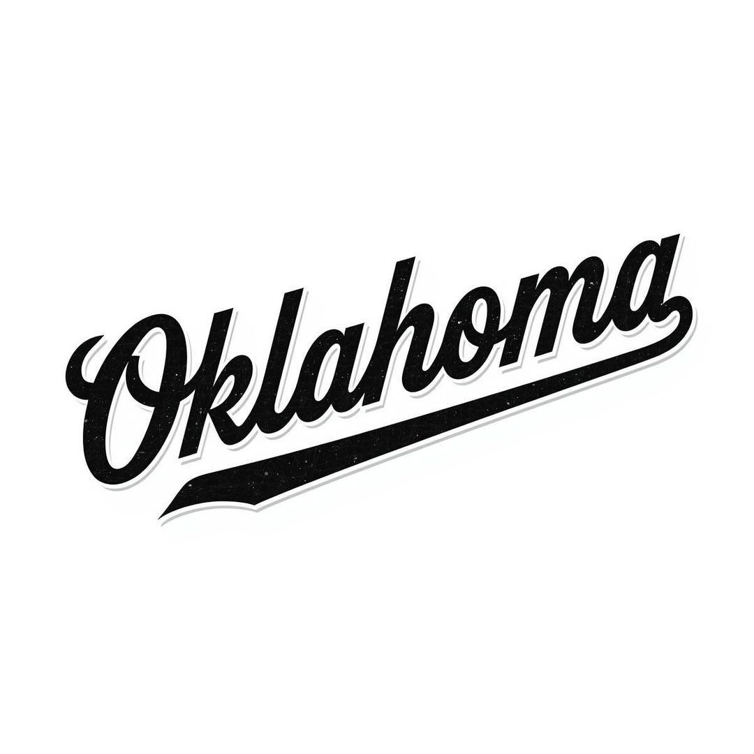 Oklahoma Retro Script SVG Logo | Vintage Baseball Style State ...