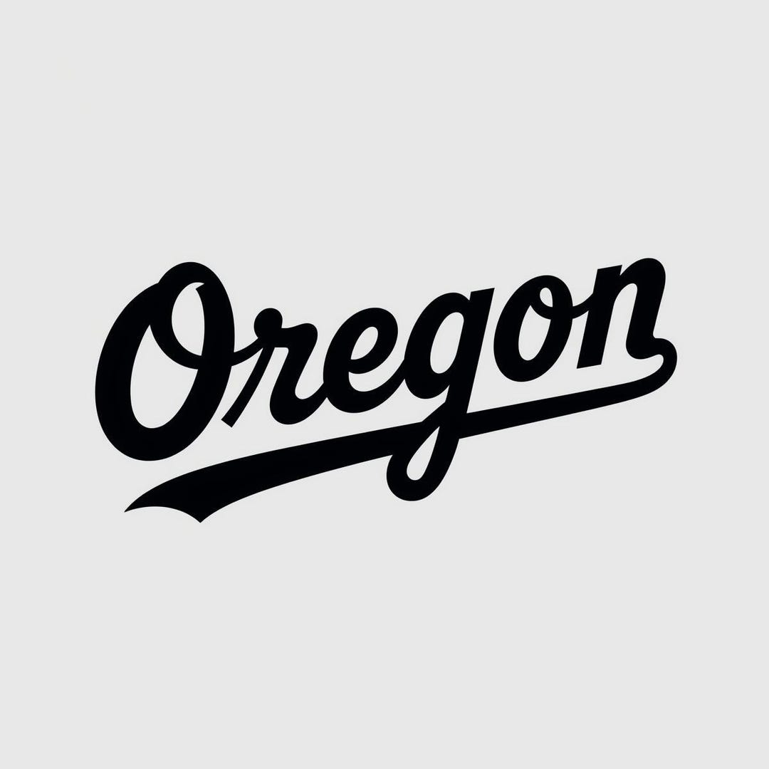 Oregon Retro Script SVG Logo | Vintage State Typography | Digital ...