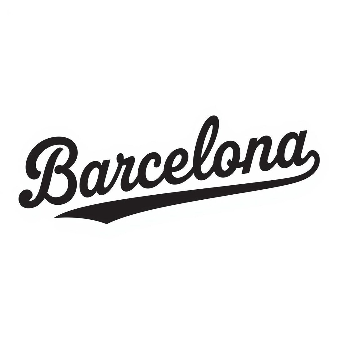 Barcelona Retro Script SVG Logo | Vintage City Typography | Baseball ...