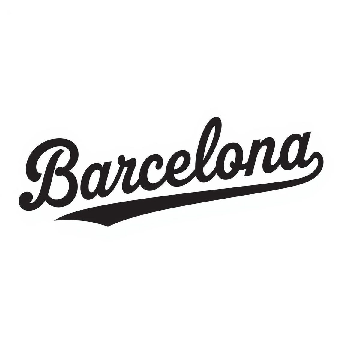 Barcelona Retro Script SVG Logo | Vintage City Typography | Baseball ...