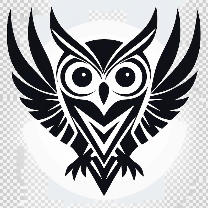 Tribal Owl Head SVG Vector | Bold Owl Logo PNG Cricut CNC Digital ...