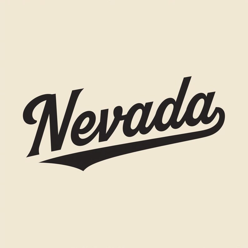 Nevada Retro Script SVG Logo | Vintage Athletic State Typography ...