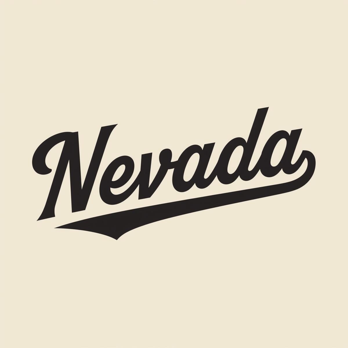 Nevada Retro Script SVG Logo | Vintage Athletic State Typography ...