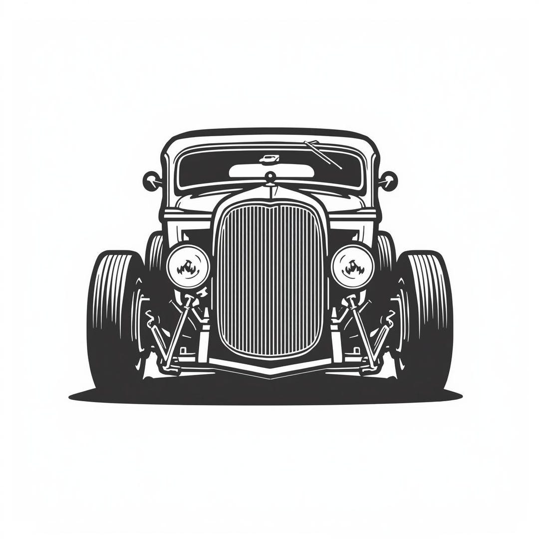 Hot Rod Car SVG Vector | Retro Racing Emblem | Vintage Garage Logo ...
