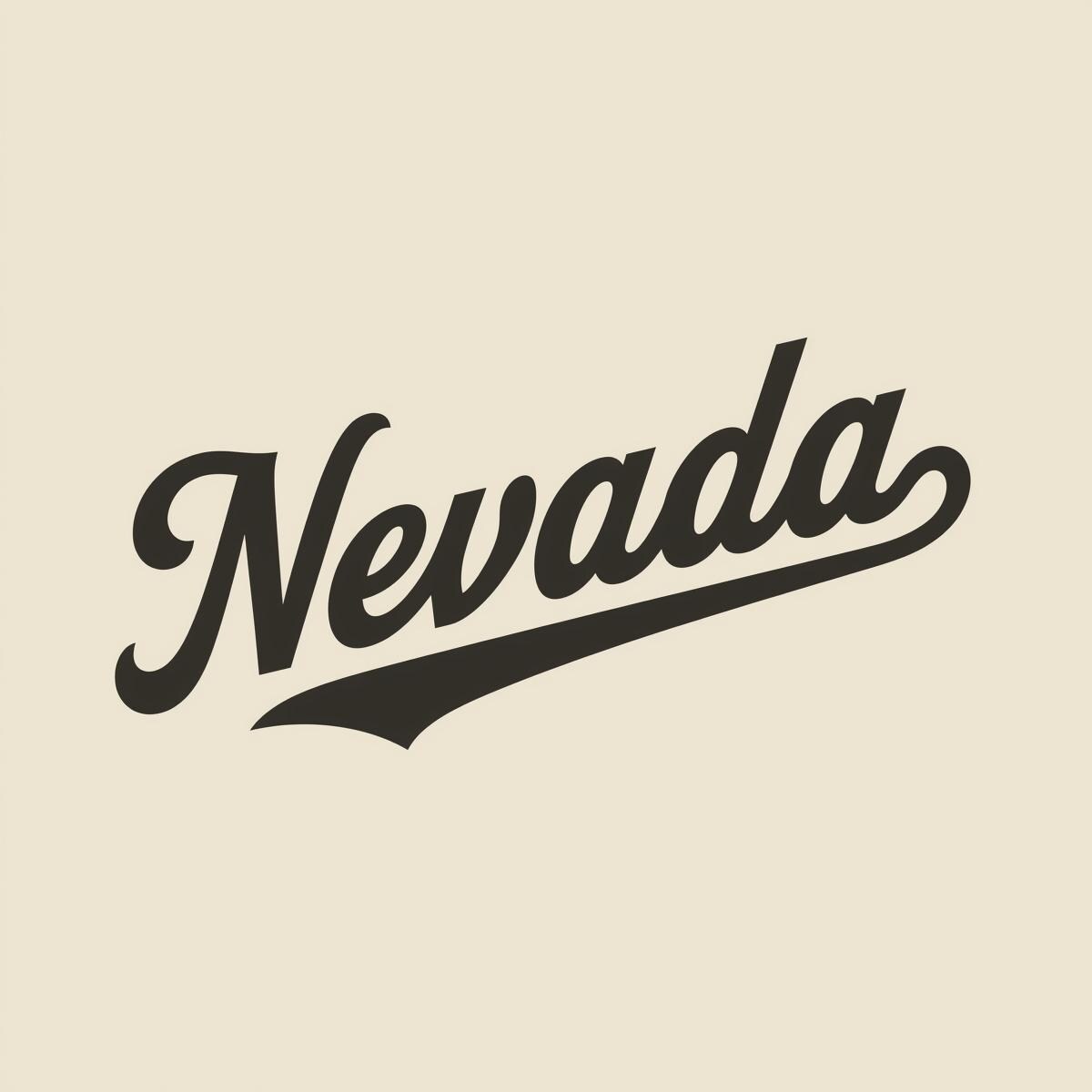 Nevada Retro Script SVG Logo | Vintage Athletic State Typography ...