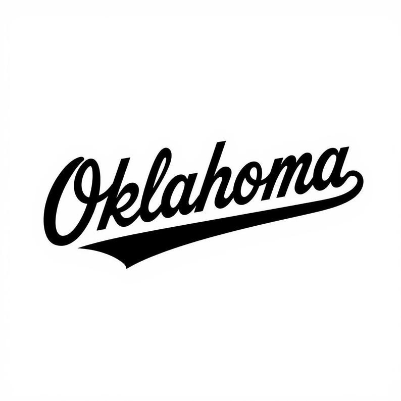 Oklahoma Retro Script SVG Logo | Vintage Baseball Style State ...