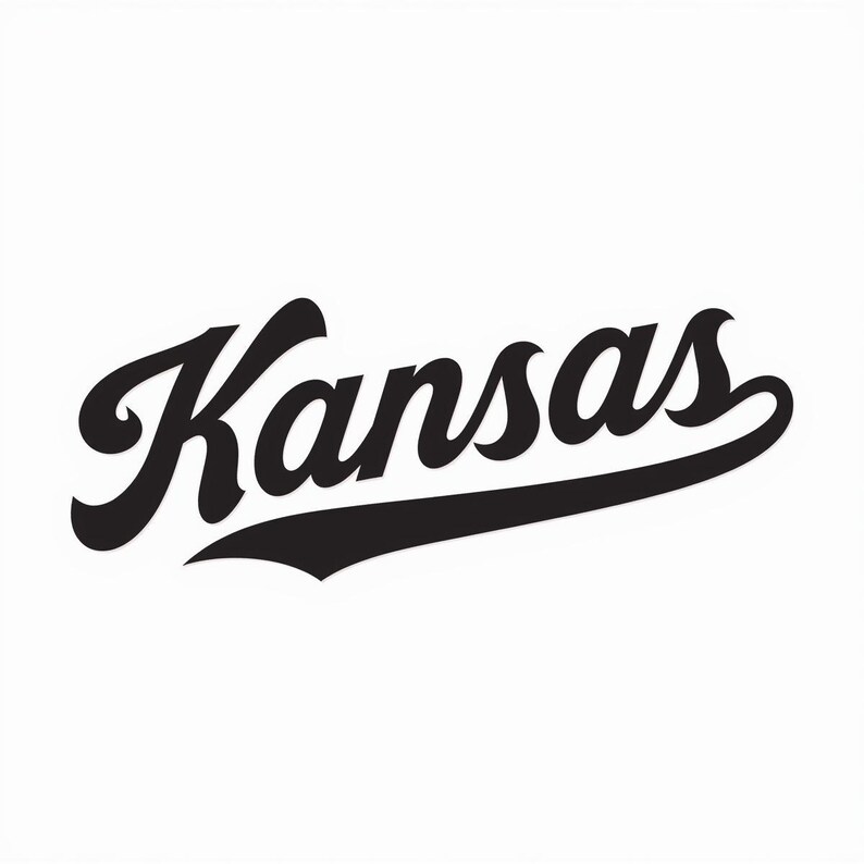 Kansas Retro Script SVG Logo | Vintage Athletic State Typography ...