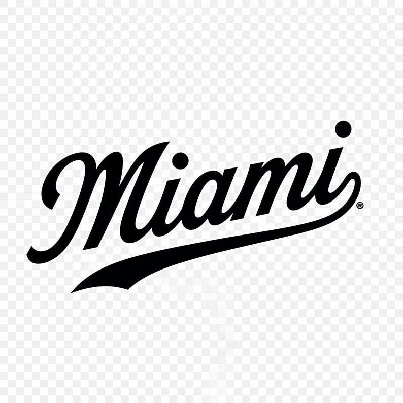 Miami Retro Collegiate Font SVG: Vintage Sports Logo (digital Download ...