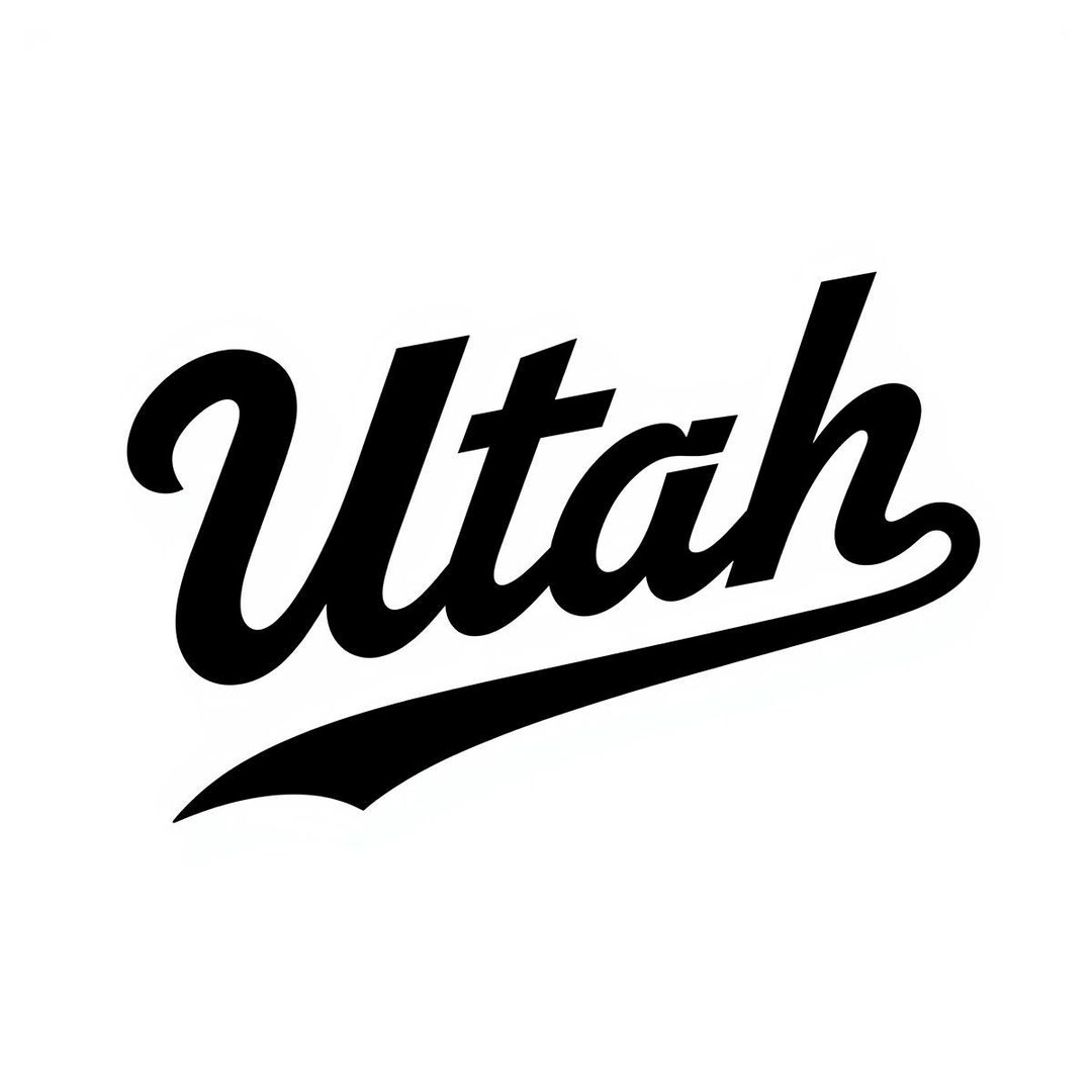 Utah Retro Script SVG Logo | Vintage Athletic State Typography ...