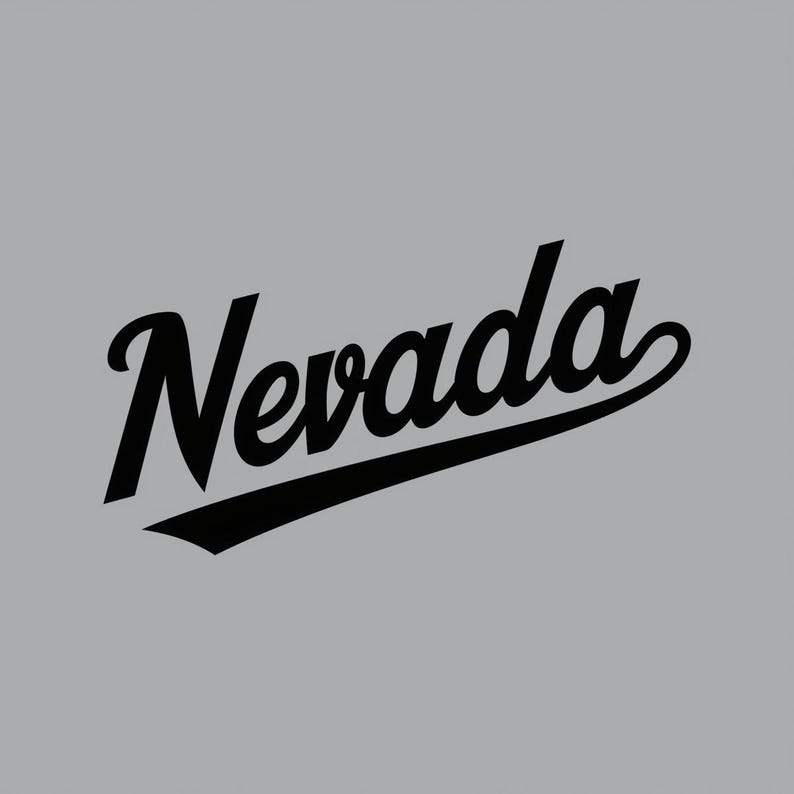 Nevada Retro Script SVG Logo | Vintage Athletic State Typography ...