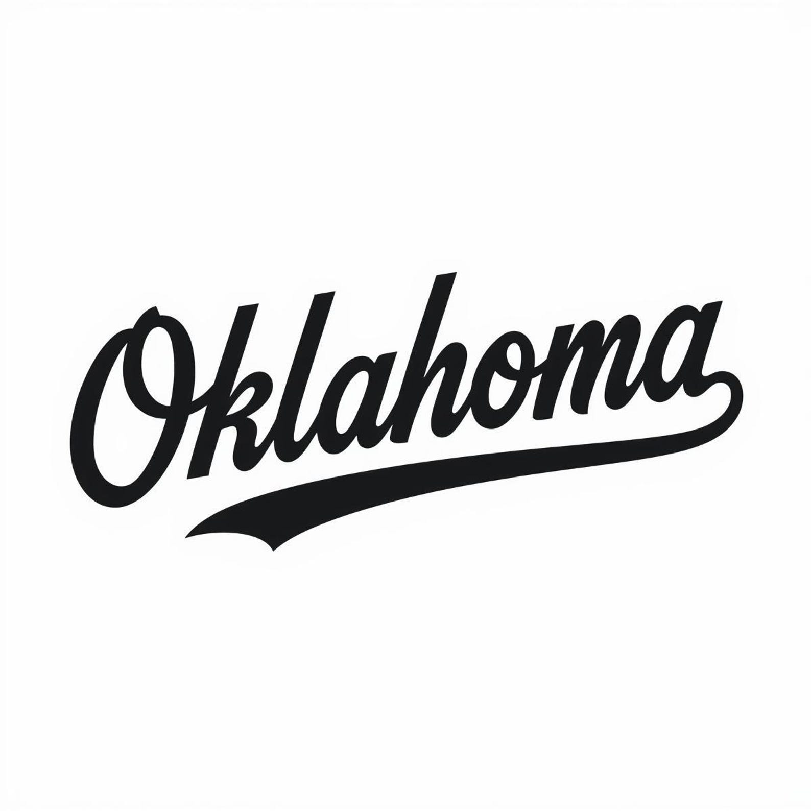 Oklahoma Retro Script SVG Logo | Vintage Baseball Style State ...