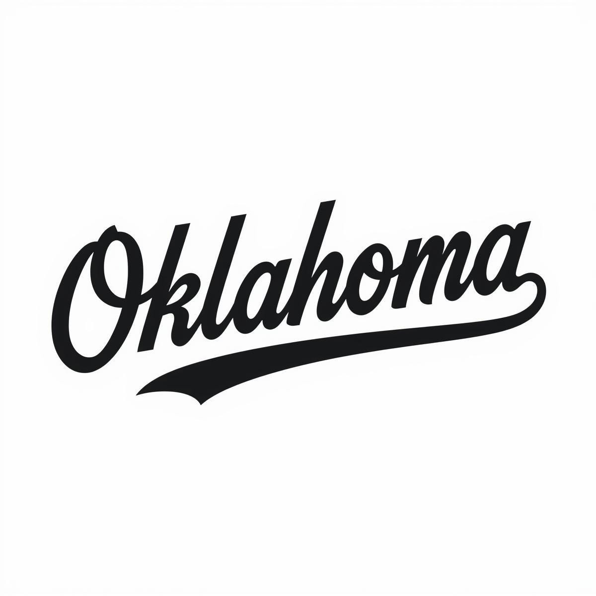 Oklahoma Retro Script SVG Logo | Vintage Baseball Style State ...