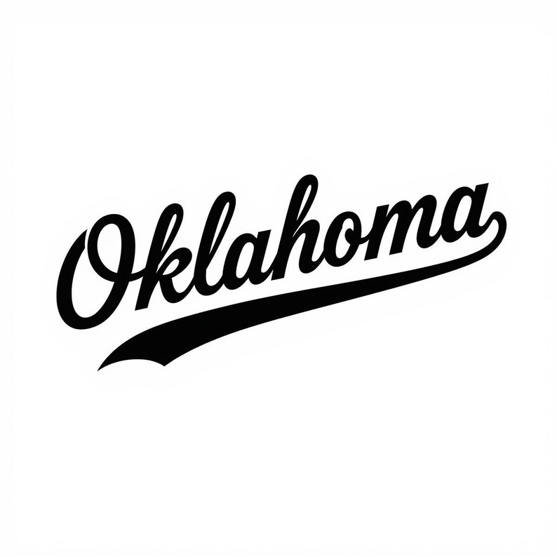 Oklahoma Retro Script SVG Logo | Vintage Baseball Style State ...