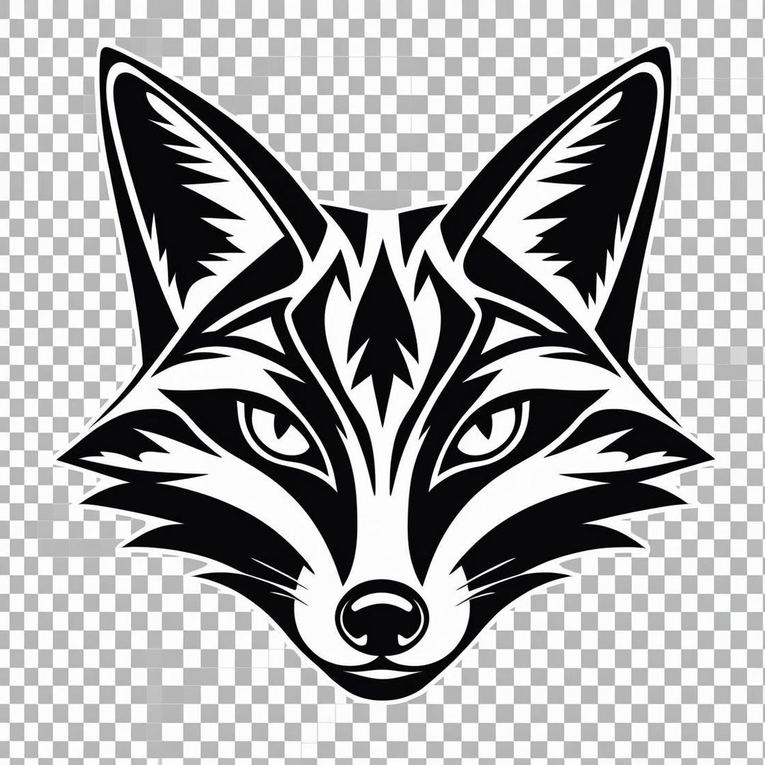 Tribal Fox Head SVG Vector | Bold Fox Logo PNG Cricut CNC Digital ...
