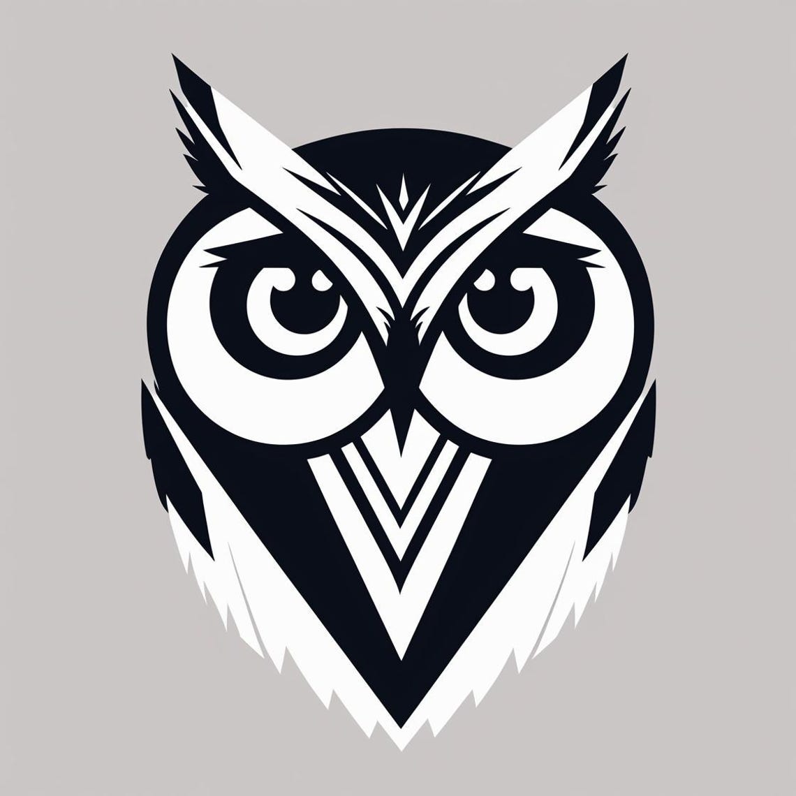 Tribal Owl Head SVG Vector | Bold Owl Logo PNG Cricut CNC Digital ...