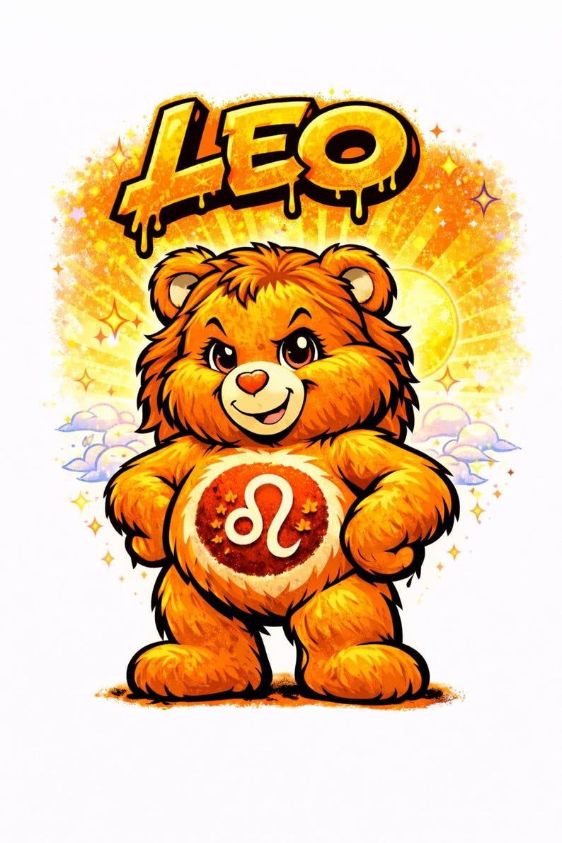 Graffiti Bear Zodiac Designs | Libra, Virgo, Cancer, Gemini, Leo PNG ...