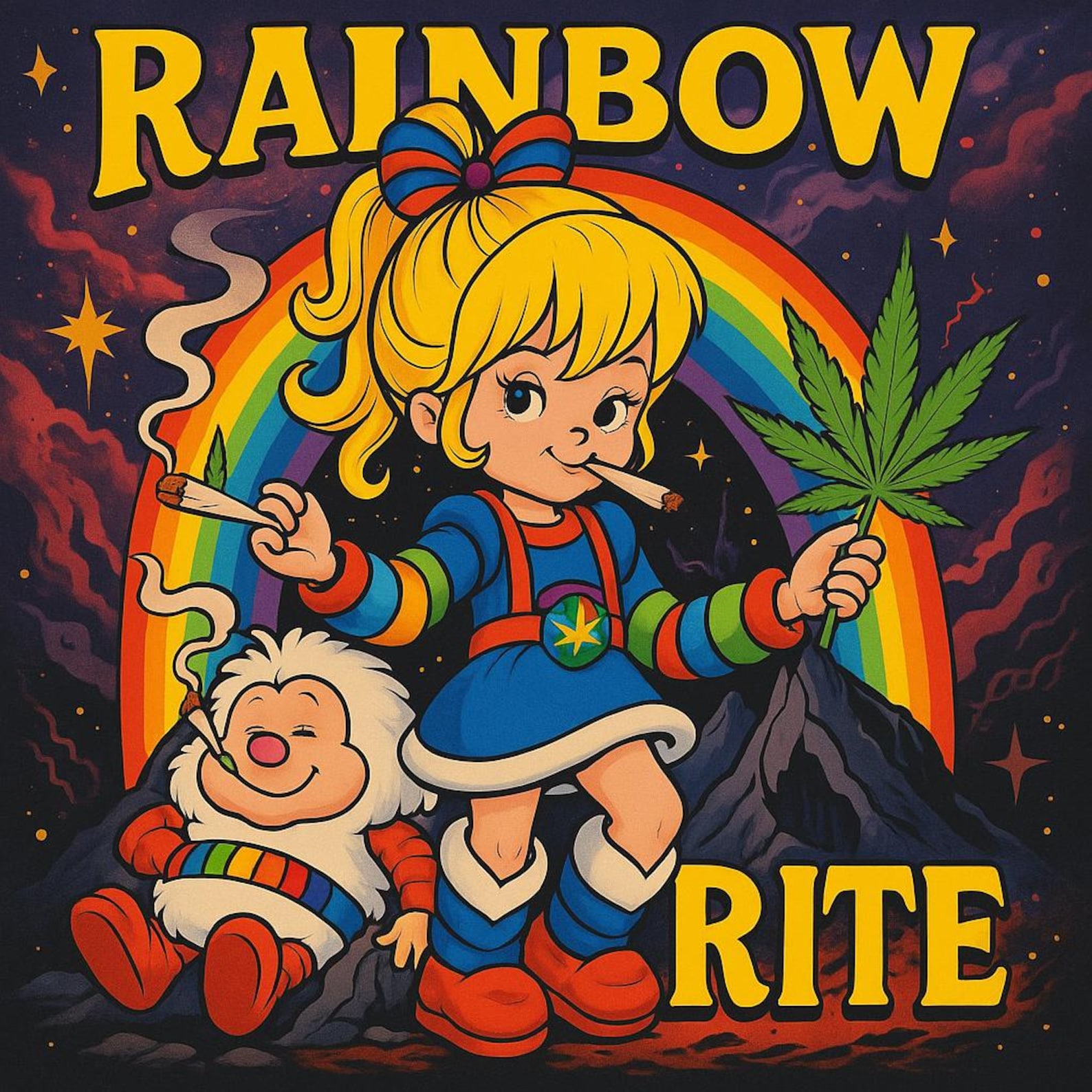 Rainbow 420 Graphic | Brite-inspired Stoner Art - Etsy