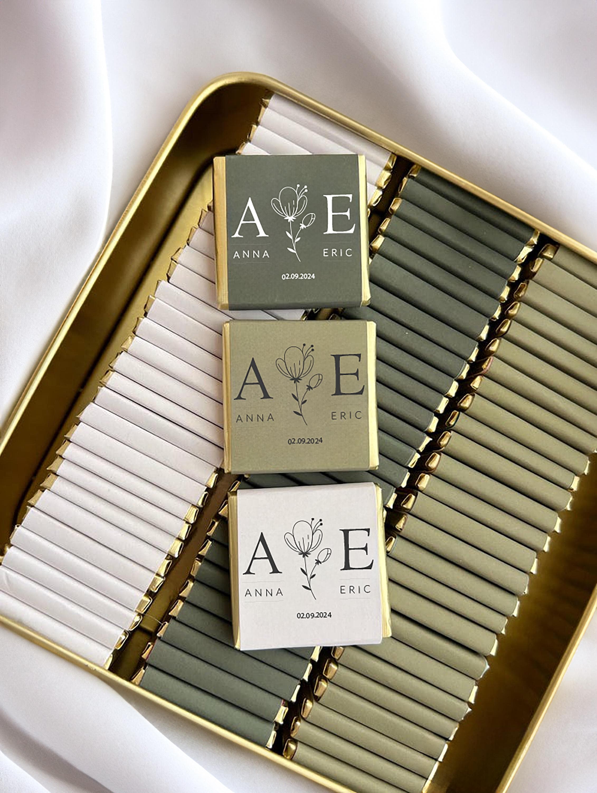 50 Pcs Wedding Chocolate, Wedding Chocolate Favors, Customized ...