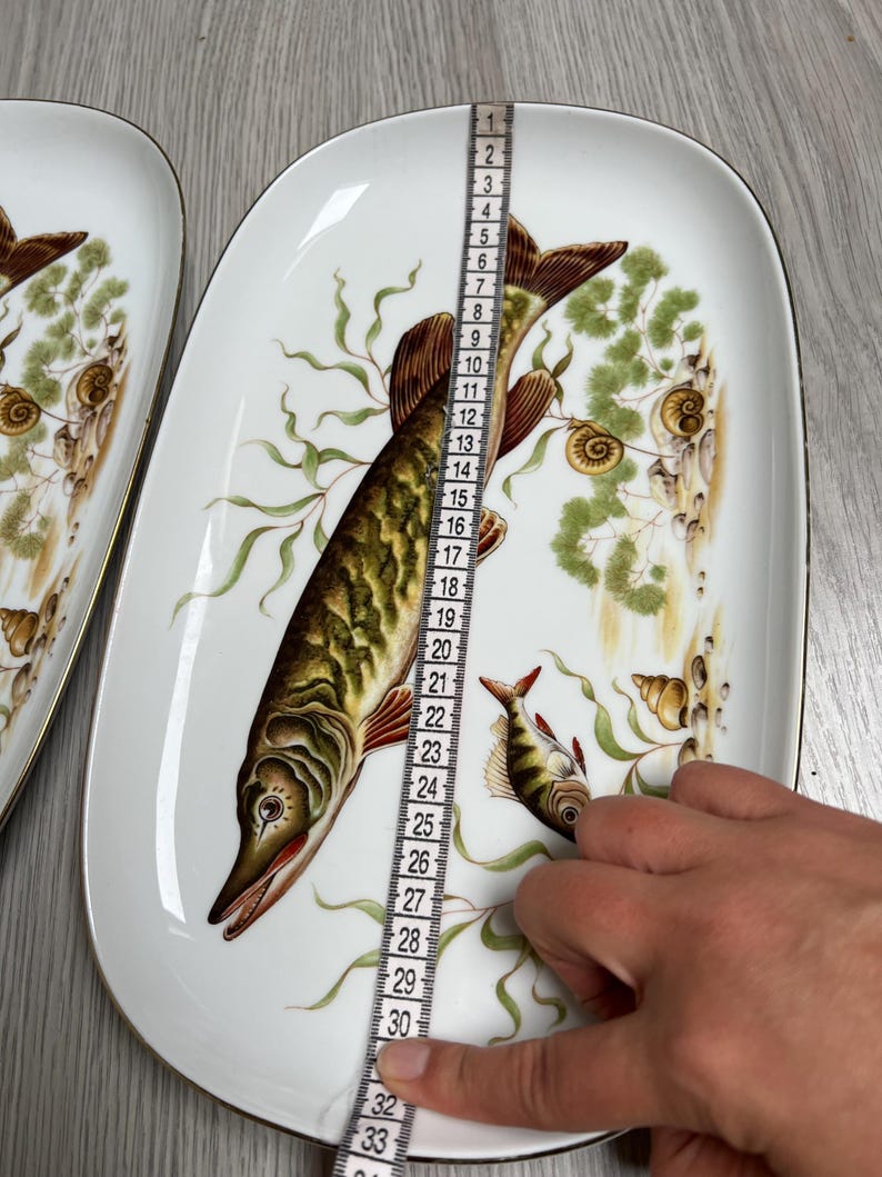 Vintage Porcelain Fish Serving Platter Oval 33cm – Mid Century ...