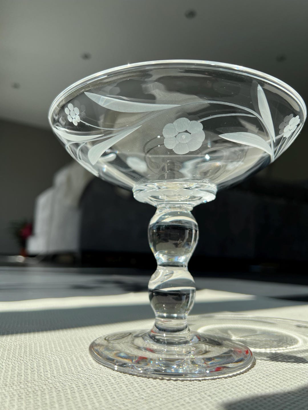 Vintage Italian Crystal Compote Bowl • Hand Cut 24% Lead Glass • Murano ...