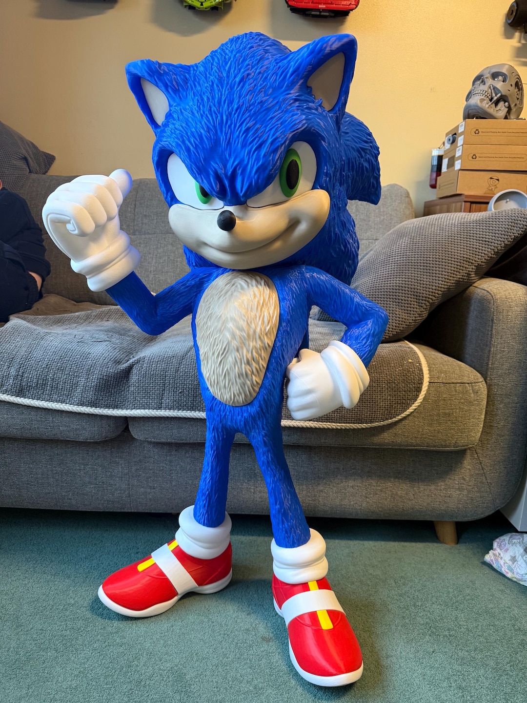 Life-size (100cm) Sonic the Hedgehog 3D Printed Model - Etsy