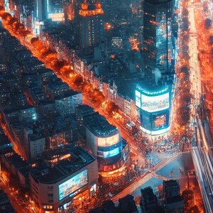 A Collection of 3 Night View Metropolian and Urban Cities With ...