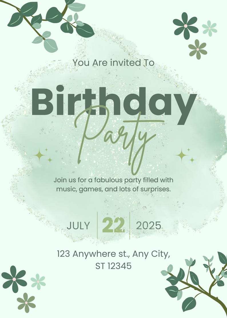 Editable Birthday Invitation - Etsy