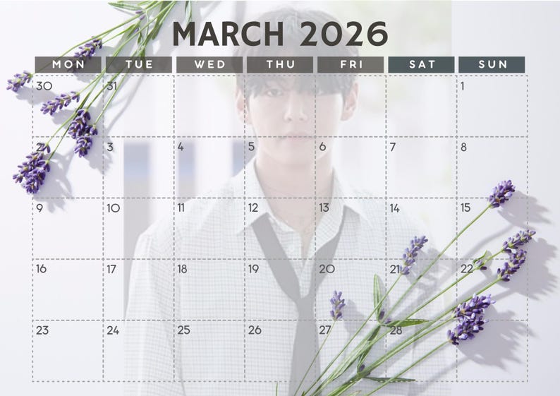 V BTS 2026 Editable Monthly Calendar Gift for Army - Etsy