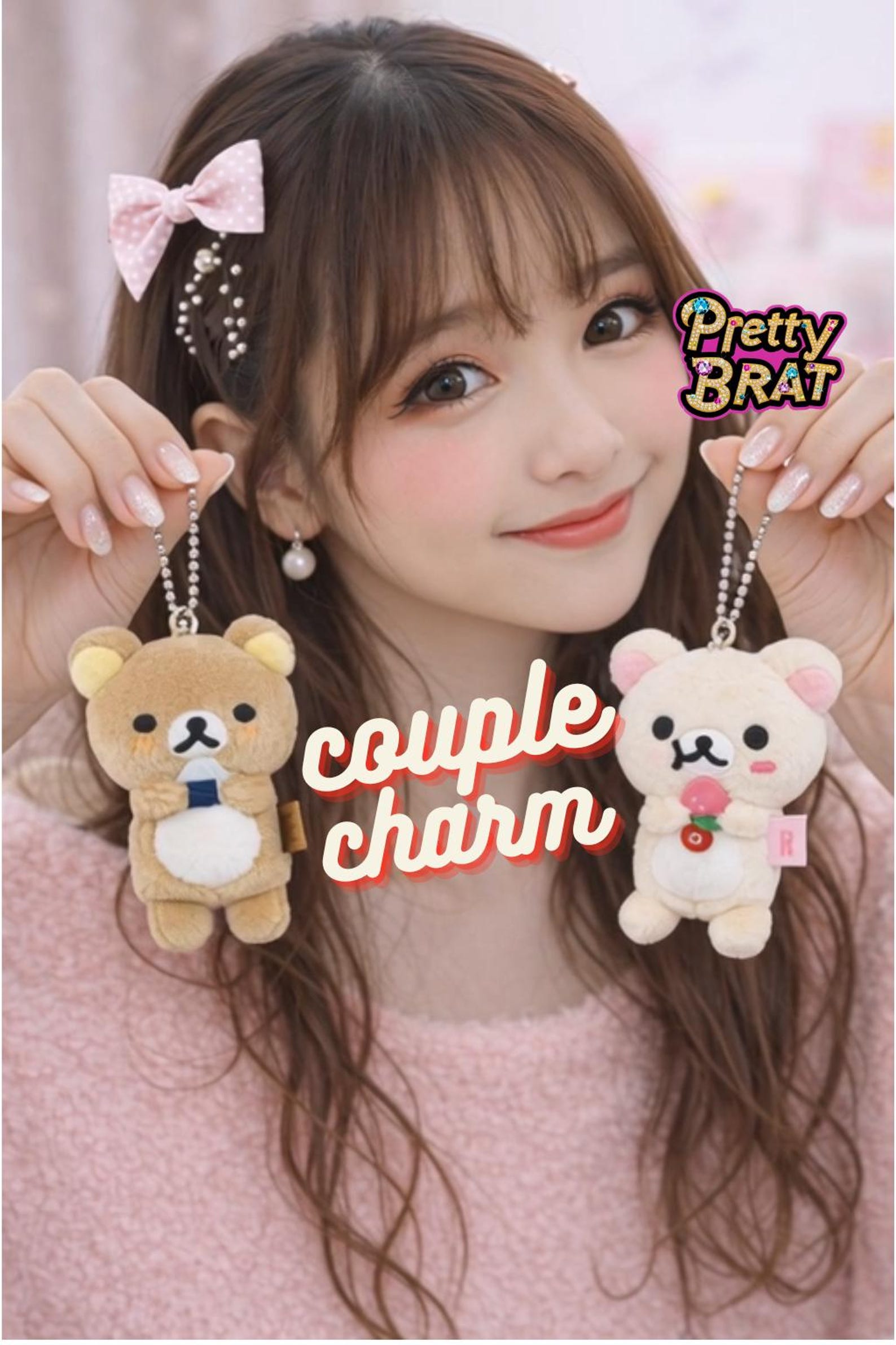 Rilakkuma Plush Keychain Korilakkuma - Couple Keychain Valentine's Bff ...
