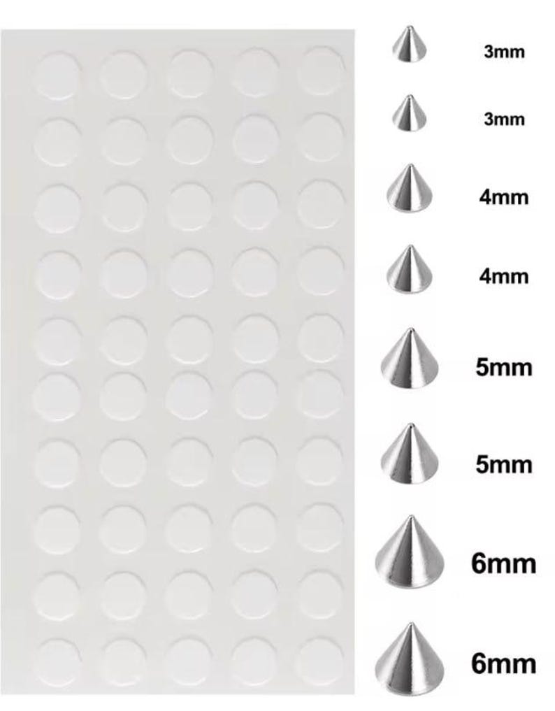 REALISTIC Fake Piercing Ball Spike Face Jewels, Stick on Nose Studs ...