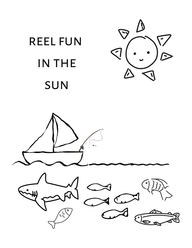 Kids Beach and Summer Coloring Pages - Etsy