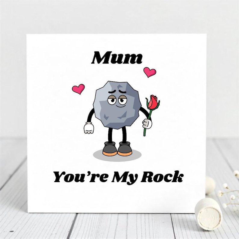 Funny 'mum You're My Rock' Card - Mother's Day, Birthday - Etsy