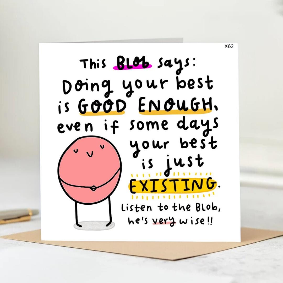 Inspirational Blob Encouragement Card: Positive Affirmation, Mental ...