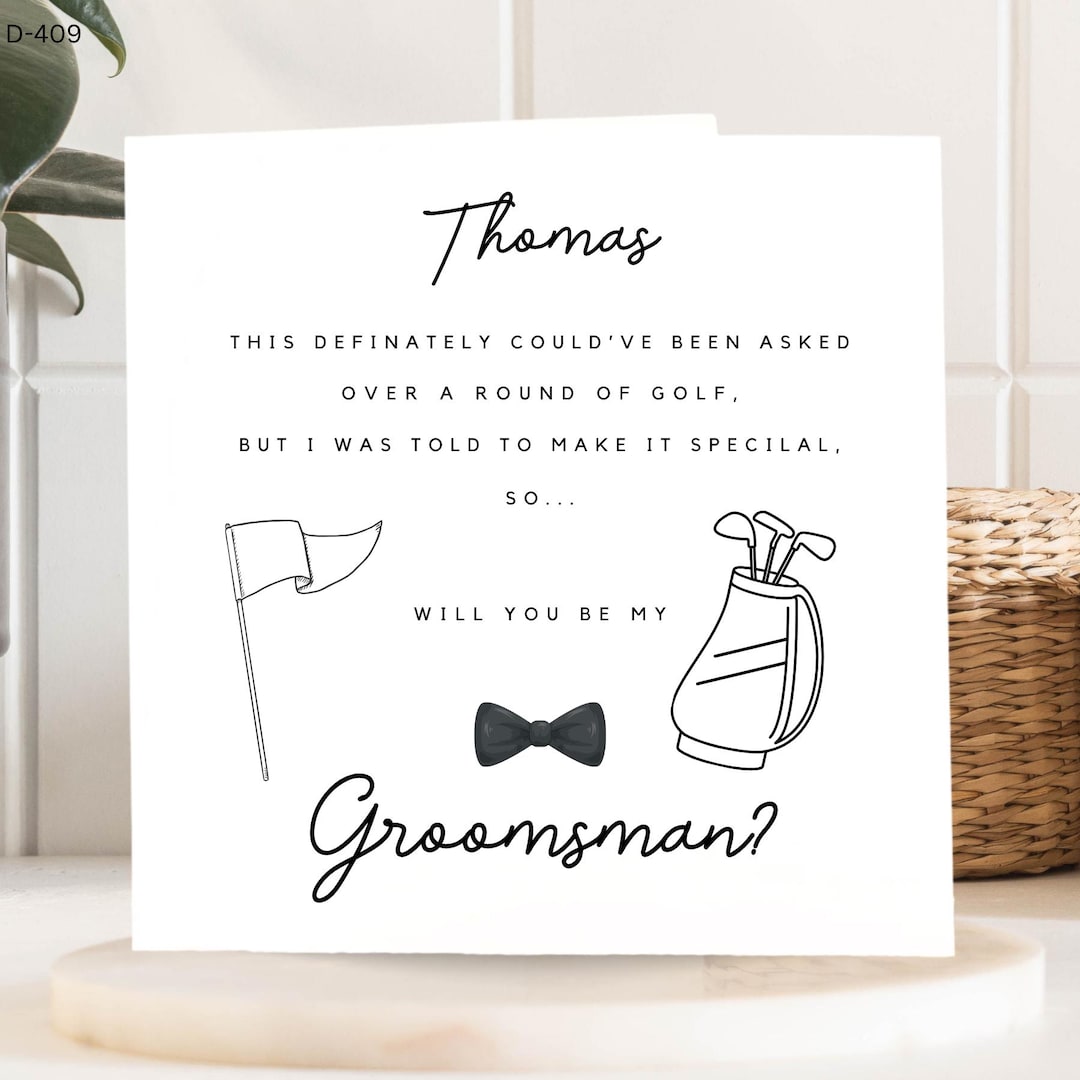 Personalized Golf Groomsman Proposal Card (6x6) - Etsy