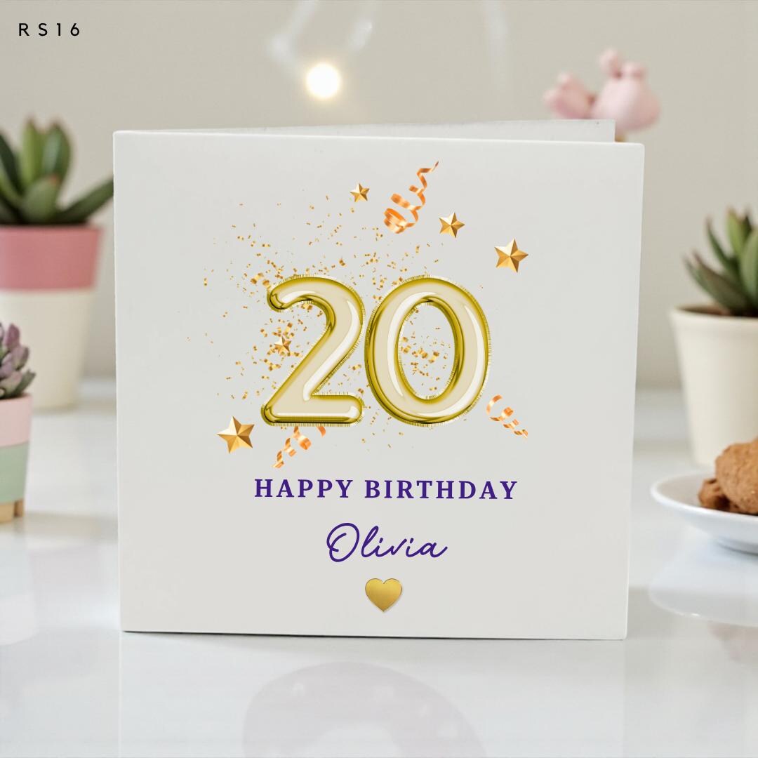 Personalized 20th Birthday Card for Daughter, Sister, Friend ...