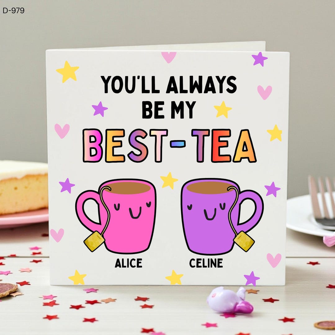 Best-tea Card - Personalized Friendship Gift - Etsy