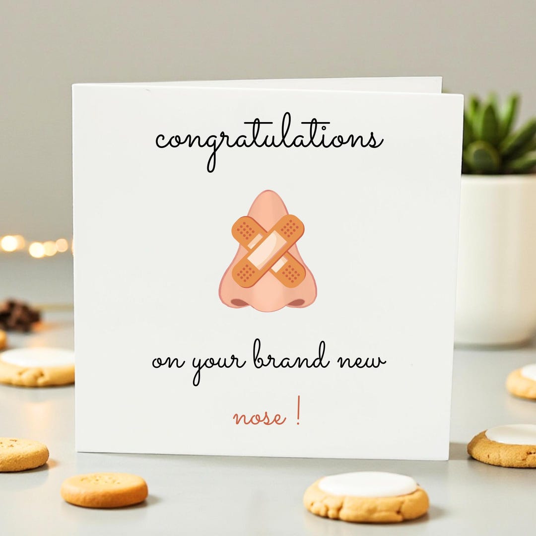 Funny New Nose Card: Congrats Rhinoplasty Surgery Gift - Etsy