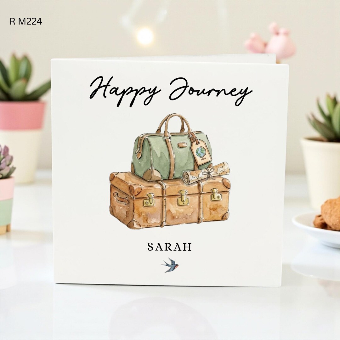 Personalized Bon Voyage Card With Name, Travel Leaving Card, Goodbye ...