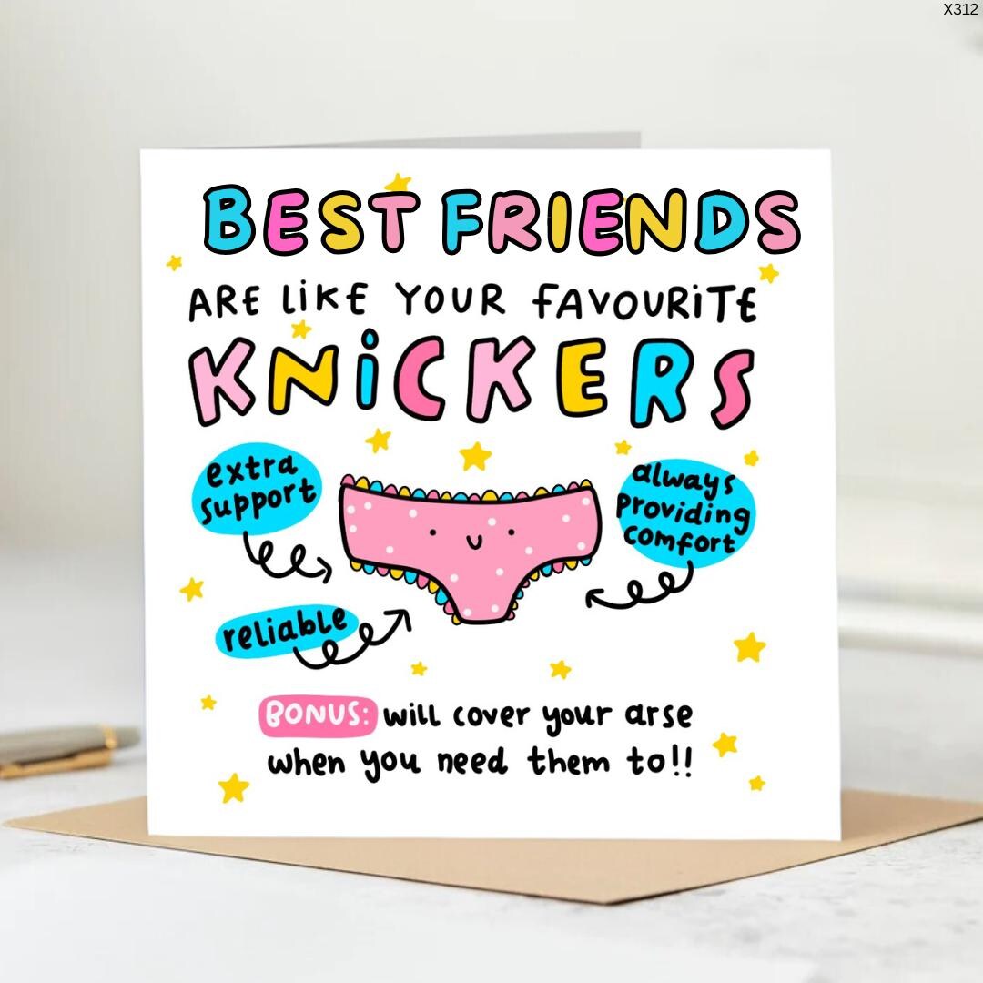 Funny Best Friend Card – Best Friends Are Like Favourite Knickers ...