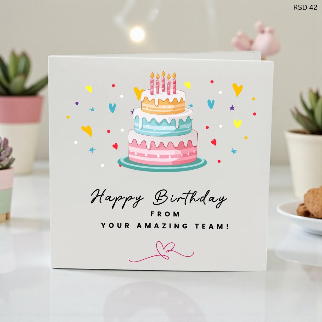 Work Colleague Birthday Card, Team Birthday Card From Work, Office ...