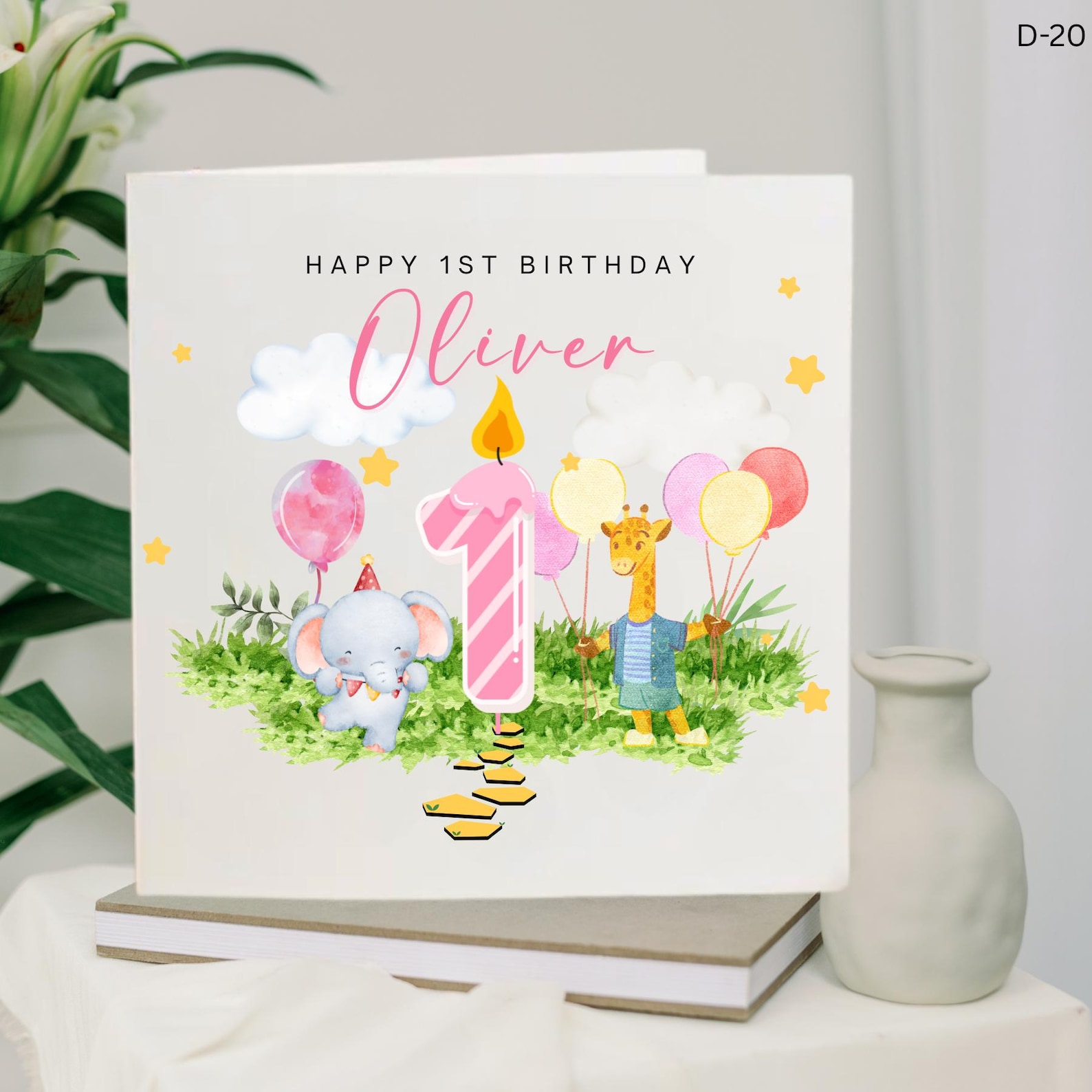 Personalized 1st Birthday Card – Custom First Birthday Card for Boy or ...